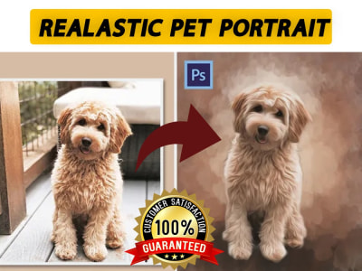 Realistic Pet portrait into digital oil painting | Upwork