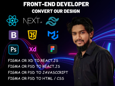 Do expert figma, psd to react, next js, javascript, tailwind css | Upwork