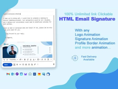 Clickable html animated email signature | Upwork