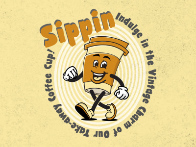 Vintage mascot logo, retro cartoon character illustration for your ...