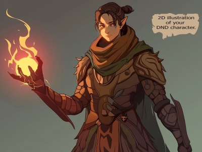 2D illustration of your DND character | Upwork
