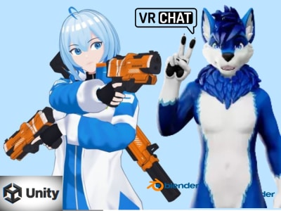 Custom 3d model, vrchat avatar, vr character, vr chat, vrc, furry ...