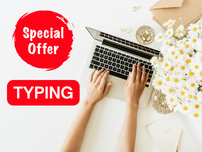 30 pages of typing, PDF conversion, copy paste, Data entry within 12 hours. | Upwork