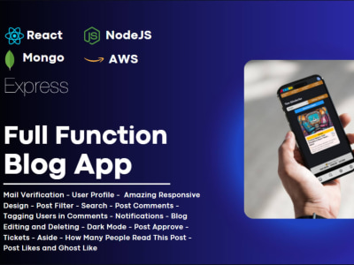 Develop react blog app login,roles,approveposts,directpost,tickets ...