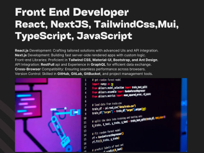 Front End Developer React, NextJS, TailwindCss,Mui, TypeScript, JavaScript | Upwork