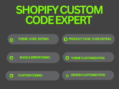 Shopify Custom Coding,Theme Code editing to fix bugs & Design issues, | Upwork