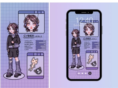 Cute anime chibi with info, can be for game art, wallpaper, or personal ...