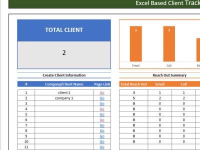 Excel base client racker | Upwork