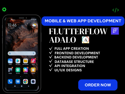 A high-end app with flutterflow, adalo, Flutter flow Mobile Apps | Upwork
