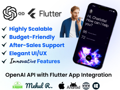 OpenAI Api Integration Flutter App Dart-Nodejs | Android/iOS/Web/Windows | Upwork