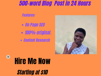 A 500-word blog post in 24 hours. | Upwork