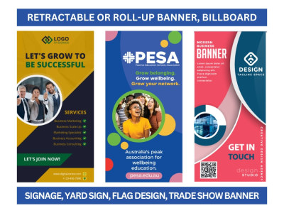 Retractable or roll-up banner, billboard, signage, yard sign, flag ...