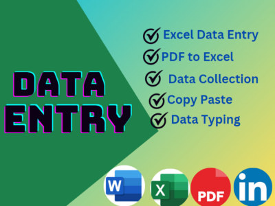 Excel data entry, Pdf to Excel, Data collection, Copy Paste & Data ...