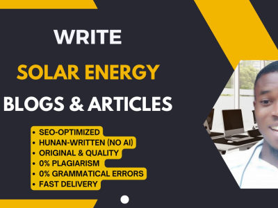 SEO solar and renewable energy blog, article, and content writer | Upwork