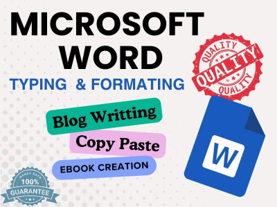 Microsoft Word Typing and Formatting, PDF to MS Word, Copy Paste | Upwork