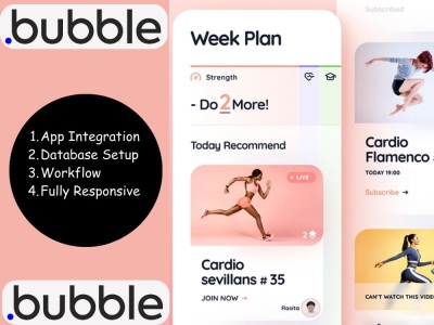 Bubbleio app developer ui ux figma landing page design adalo bubble mvp ...