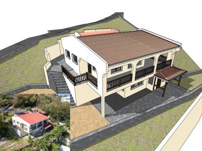 The detailed functional 3D model of the building, modeled via BIM ...