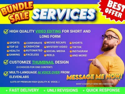 AFFORDABLE HIGH QUALITY VIDEO EDITING + THUMBNAIL+ AI VOICE OVER ...
