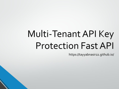 A complete Multi-Tenant API key based Authentication Platform for Fast ...