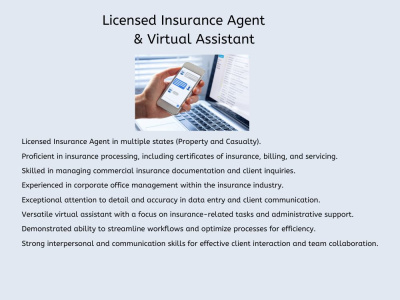 Licensed Insurance Virtual Assistant ready to assist with any task | Upwork