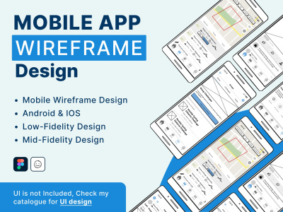 Mobile ui ux design wireframe design and figma prototype | Upwork