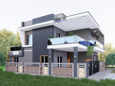 3d home interior render, exterior elevation, walkthrough video of house ...