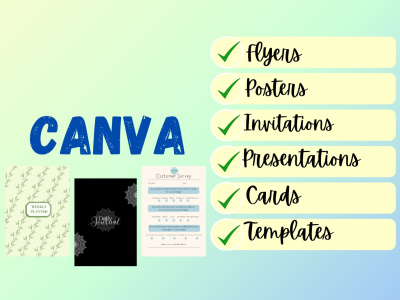 Flyers, posters, invitations, presentations and cards created in canva ...
