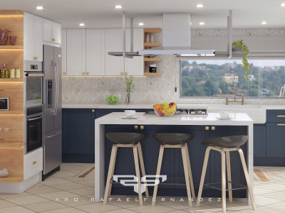 An excellent kitchen and furniture design with realistic rendering (4K ...