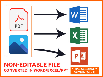PDF,Image,Screenshot non-editable file converted in Excel,Word within 24 hr | Upwork