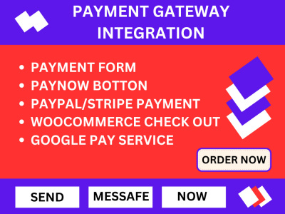 Integration payment gateway, form, payment button, pay now button | Upwork
