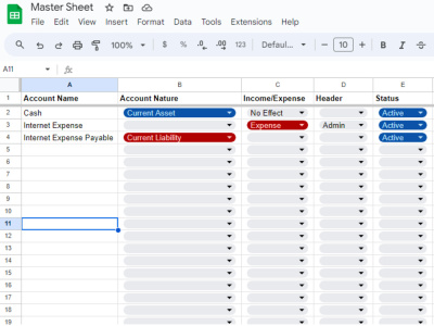 A Bookkeeping system on google sheets | Upwork