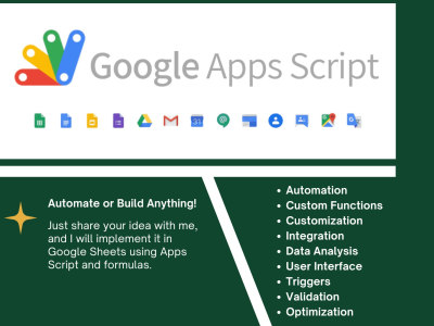 Anything with Google Sheets + Google Apps Script + Formulas | Upwork