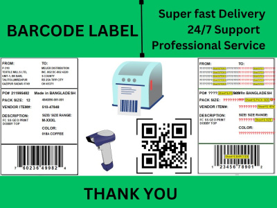 Any type of barcode & shipping sticker label design | Upwork
