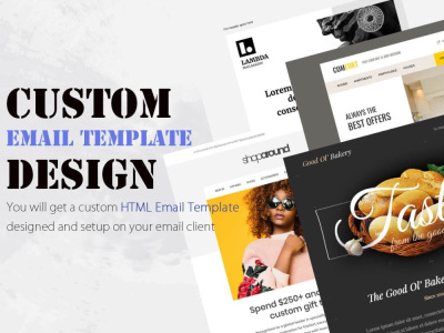 A custom HTML Email Template designed and setup on your email client ...