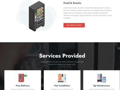 Responsive vending machine landing page, vending machine website. | Upwork