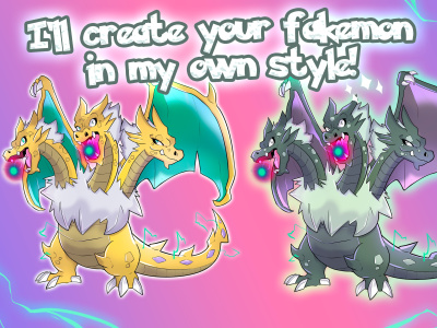 An original fakemon design or pokemon variant | Upwork