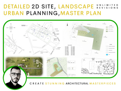 2d Site plan, Landscape plan, Urban planning, Master plan | Upwork