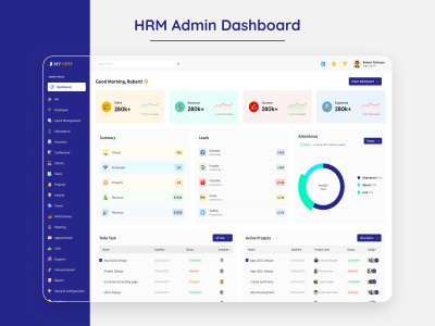 Admin dashboard design for web application and mobile app Saas,CRM,HRM ...