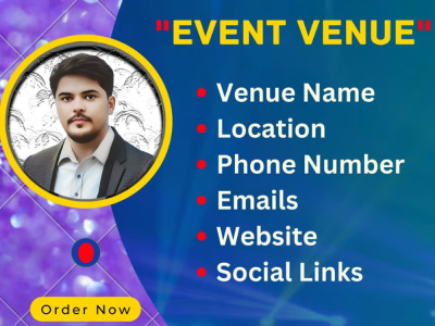 (Famous Event Venue) > Venue Name | Location | P/N | Email | Social ...
