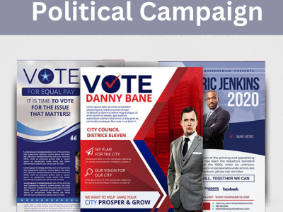 A winning political ads campaign with flyer, poster, banner for ...
