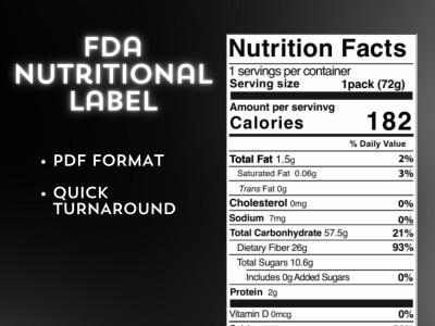 FDA Nutritional Facts Label | Upwork