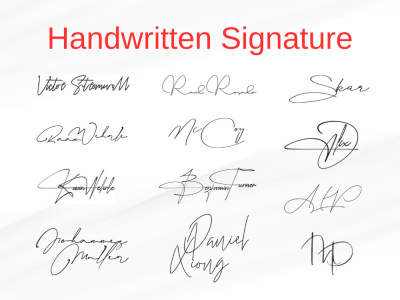 Handwritten digital cursive autograph signature designs | Upwork