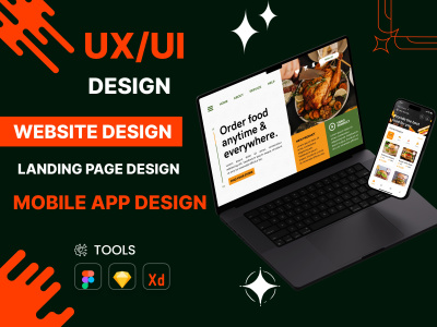 A Modern UI/UX Mobile App Landing Page and website Design UX/UI Design ...