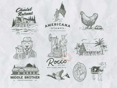 Best hand drawn illustration in vintage style | Upwork