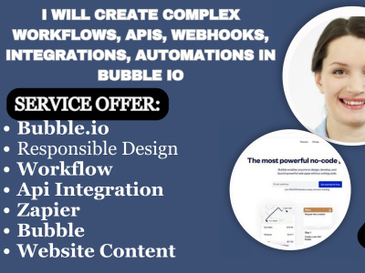 Complex workflows, apis, webhooks, integrations, automations in bubble io | Upwork