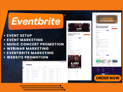 Events setup on eventbrite and event promotion, eventbrite marketing ...