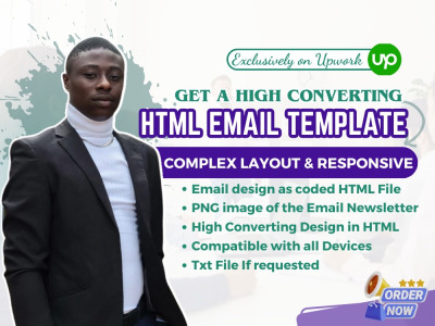A professional mailchimp, klaviyo custom HTML email template or ...