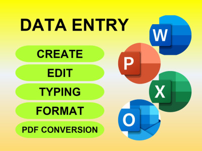 Data Entry, copy paste, manual typing, convert PDF to Word and Excel ...