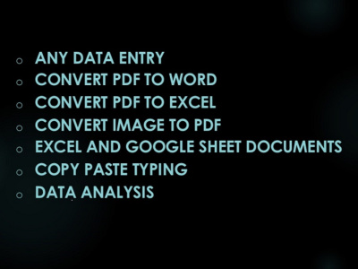 Fast data entry,Manual typing,Documents conversion | Upwork