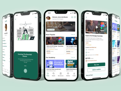 An interactive mobile application for E-learning app using Figma | Upwork